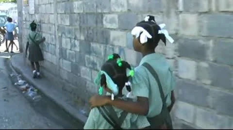 School children walking down busy street | Stock Video | Pond5