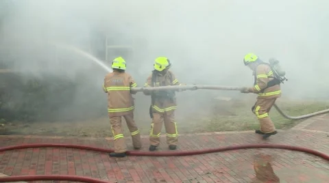 School Fire Classroom ablaze Fire fighti... | Stock Video | Pond5