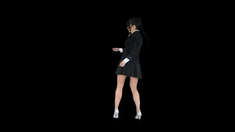 School girl dancing, Alpha Channel | Stock Video | Pond5