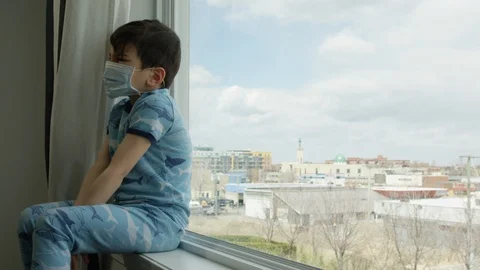 School kid in isolation wearing medical ... | Stock Video | Pond5