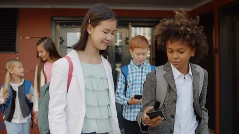 School Kids Going out of School | Stock Video | Pond5