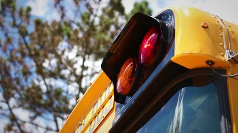 School lights blinking on the upper fron... | Stock Video | Pond5