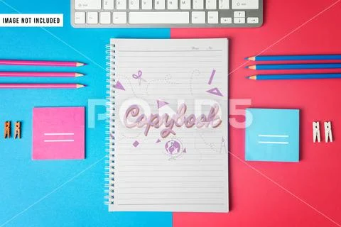PSD Photoshop Template: School Notebook Mockup #248756197