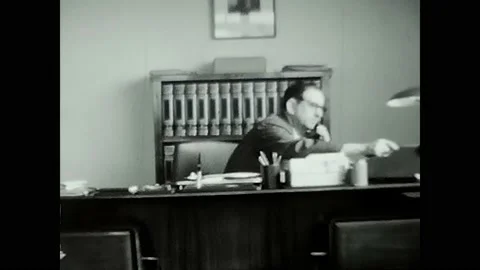 school principal in black and white 50s ... | Stock Video | Pond5