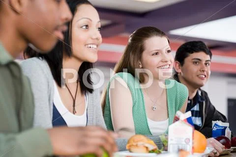 School Students Having Lunch - Stock Image - Everypixel