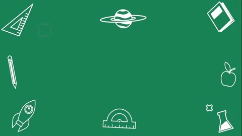 school supplies in chalkboard animation | Stock Video | Pond5