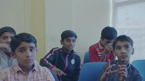 School teacher ask questions from poor s... | Stock Video | Pond5