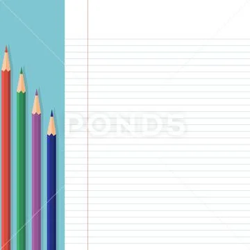 School timetable card with background color pencils theme Illustration ...