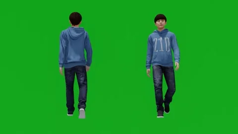 schoolboy green screen walking on a gree... | Stock Video | Pond5