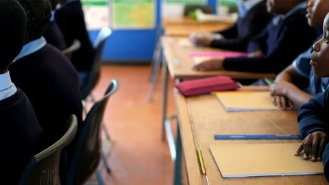Schoolkids studying in the classroom 4k | Stock Video | Pond5