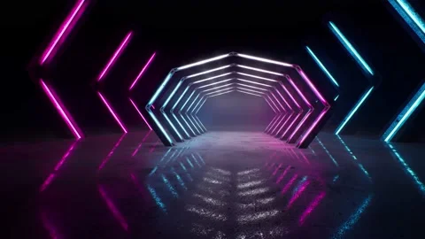 Sci Fi Alien Cyber Tron Neon Purple Blue... | Stock Video | Pond5