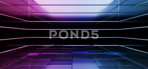 Sci Fi Alien Hall Room Reflective Materials Tiled Floor Striped Led ...