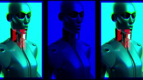 Sci-Fi Animation Of The Woman Cyborg in ... | Stock Video | Pond5
