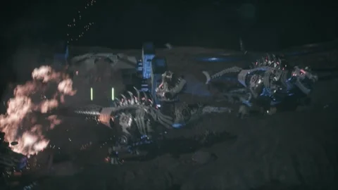 Sci-Fi Beast T-REX Robot in Star Trek 02 | Stock Video | Pond5