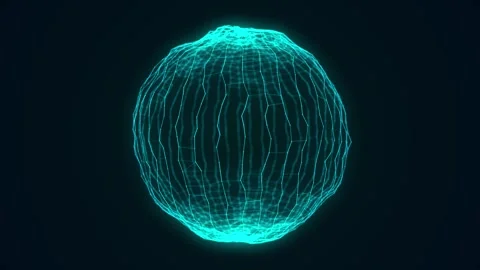Sci-fi blue sphere with particles. Conce... | Stock Video | Pond5
