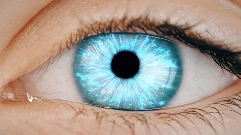 Sci-fi eye augmented reality implant | Stock Video | Pond5