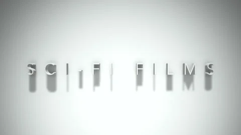sci fi films 3D title animation white te... | Stock Video | Pond5