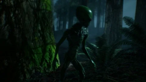 Sci-fi jungle scene: Alien hero embarks ... | Stock Video | Pond5