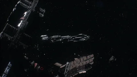 Sci-Fi Missiles Destroy Cargo Ships in S... | Stock Video | Pond5