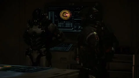 Sci-fi mission orders: soldiers assemble... | Stock Video | Pond5