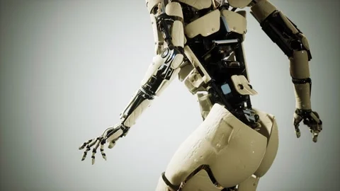 sci-fi robot woman animation in the digi... | Stock Video | Pond5