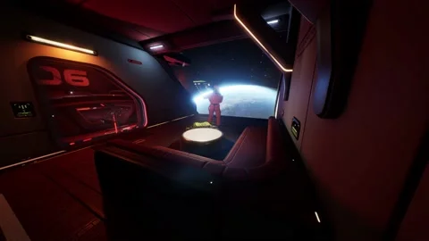 Sci-fi workout routine: Astronaut builds... | Stock Video | Pond5