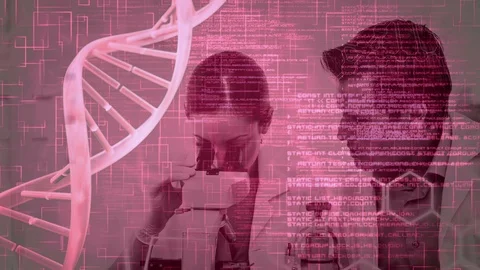 Science Composition Animated DNA with co... | Stock Video | Pond5