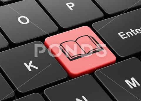 Science concept: Book on computer keyboard background ~ Clip Art #78062515