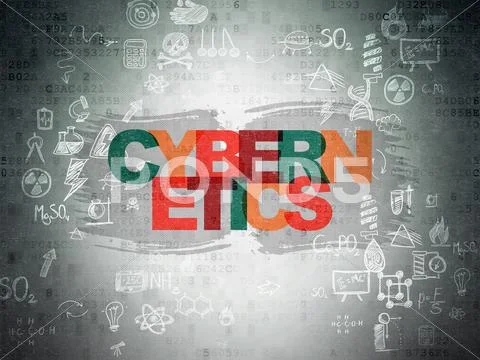 Science concept: Cybernetics on Digital Paper background Illustration ...