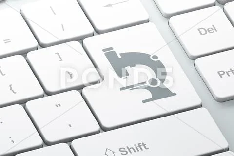 Science concept: Microscope on computer keyboard background ~ Clip Art ...
