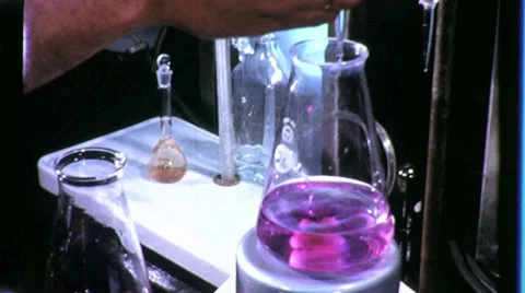Science Laboratory Beakers Vials Retro V... | Stock Video | Pond5