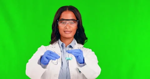 Science, woman and chemical mixing with ... | Stock Video | Pond5