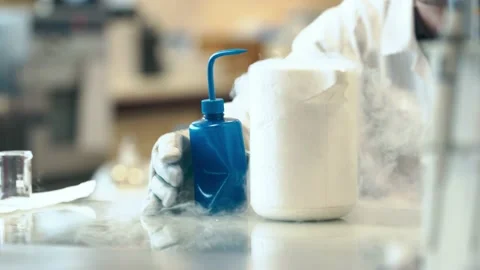 scientific experiments with liquid nitro... | Stock Video | Pond5