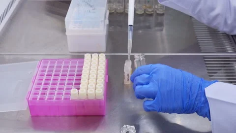 The scientist doses biological substance... | Stock Video | Pond5