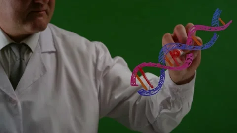 Scientist Drawing DNA Symbol On Green Sc... | Stock Video | Pond5