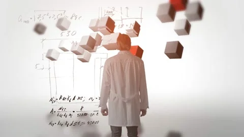A scientist in a white coat. Back view. ... | Stock Video | Pond5