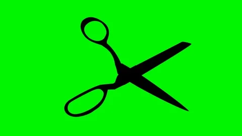 Scissor animation on green background, l... | Stock Video | Pond5
