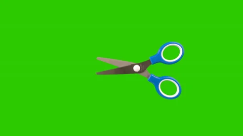 Scissors animated on a green screen back... | Stock Video | Pond5