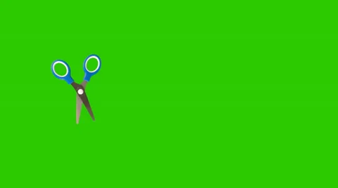 Scissors animated on a green screen back... | Stock Video | Pond5