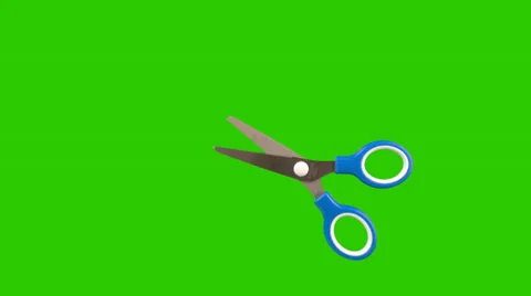 Scissors animated on a green screen back... | Stock Video | Pond5