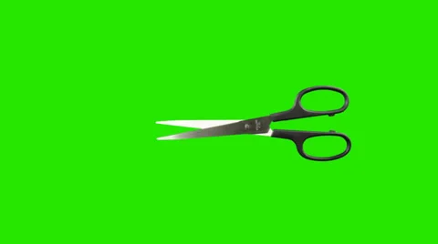 Scissors animated on a green screen back... | Stock Video | Pond5