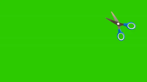 Scissors animated on a green screen back... | Stock Video | Pond5
