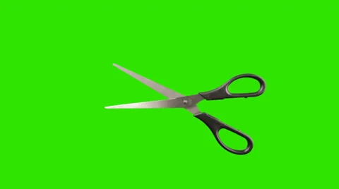 Scissors animated on a green screen back... | Stock Video | Pond5
