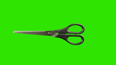 Scissors animated on a green screen back... | Stock Video | Pond5
