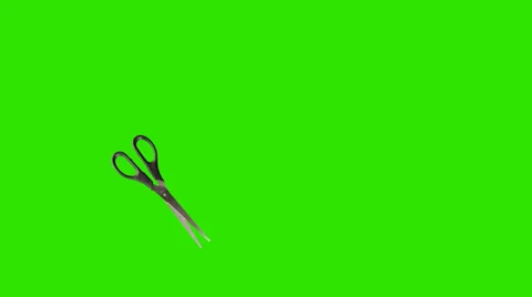 Scissors animated on a green screen back... | Stock Video | Pond5