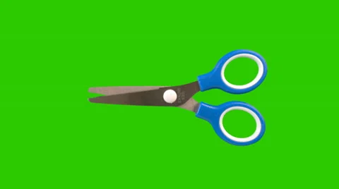 Scissors animated on a green screen back... | Stock Video | Pond5