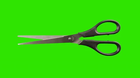Scissors animated on a green screen back... | Stock Video | Pond5