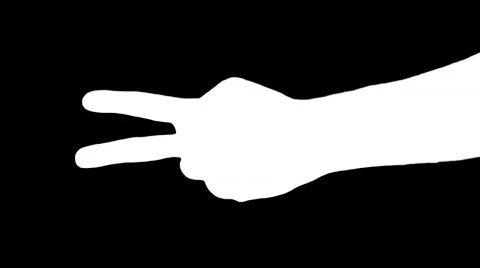 Scissors hand sign black - HD | Stock Video | Pond5