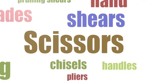 Scissors Word Cloud Animated Isolated On... | Stock Video | Pond5