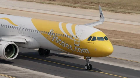 Scoot Airbus A321neo Passenger Airplane ... | Stock Video | Pond5